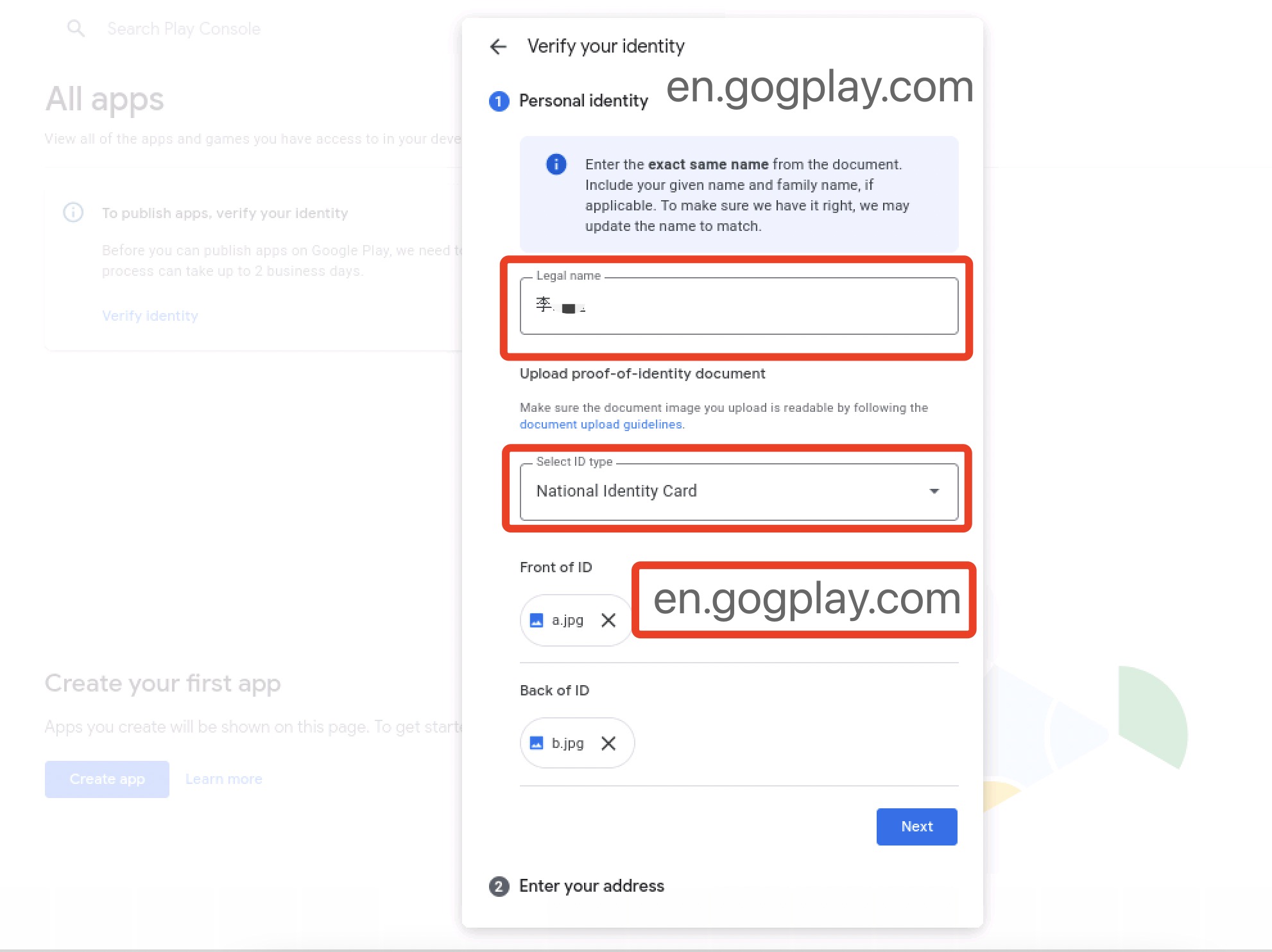 Google developer account identity verification tutorial, Google Play verify identity file type ...